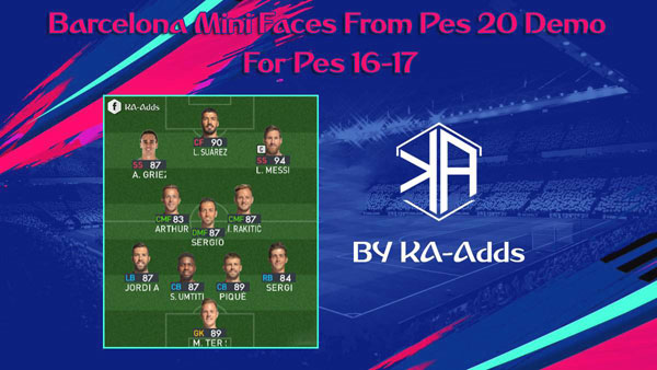 Pes 2017 Barcelona Mini Faces From PES 2020, патчи и моды